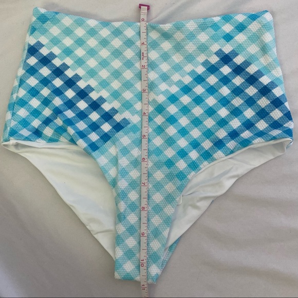 blue picnic pattern bikini